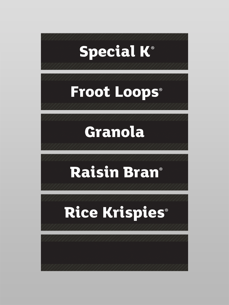 Cereal Labels Set w/ Velcro – Holiday Inn Breakfast Program