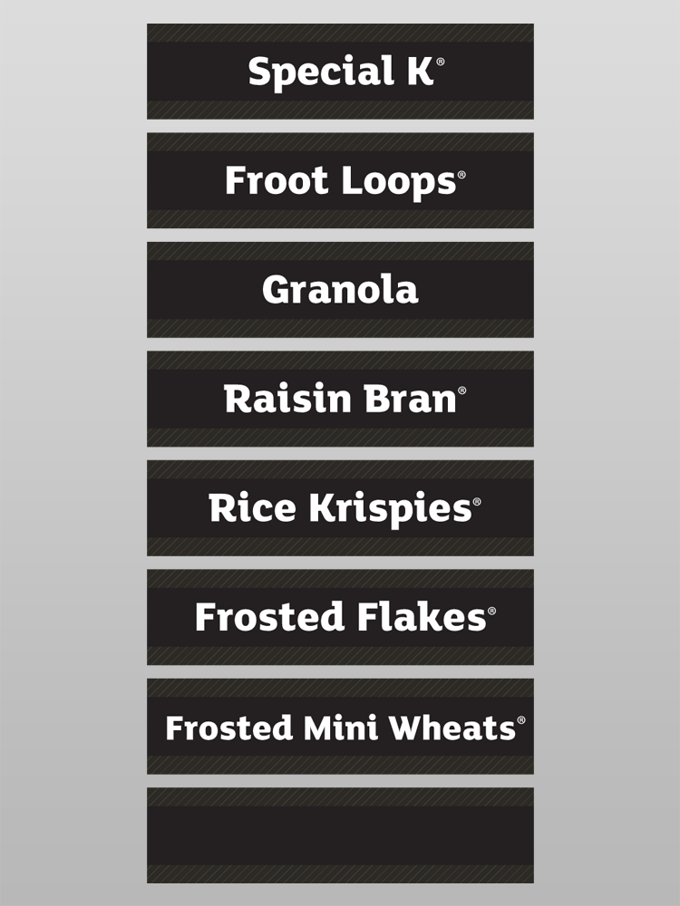 Cereal Labels Set w/ Velcro – Holiday Inn Breakfast Program