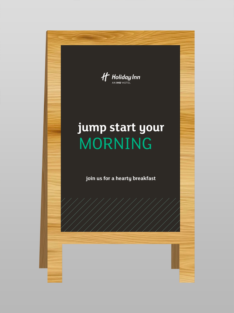 A-Frame Welcome Sign – Holiday Inn Breakfast Program